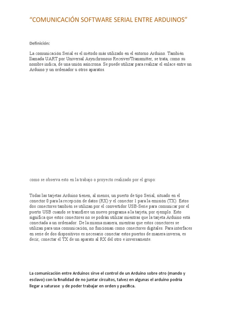 Comunicación Serial en Arduino | PDF | Arduino | Tecnología de información y comunicaciones
