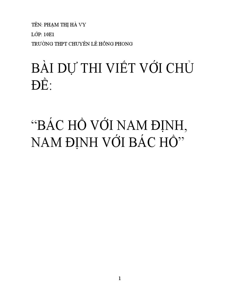 Bac Ho Va Nam Dinh | PDF