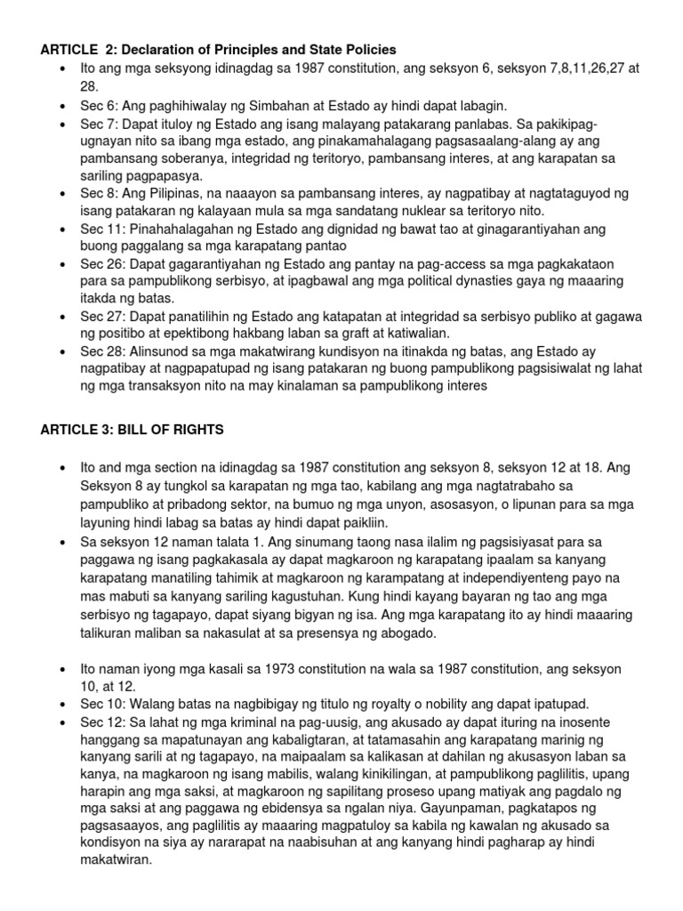 ARTICLE 2: Declaration of Principles and State Policies | PDF