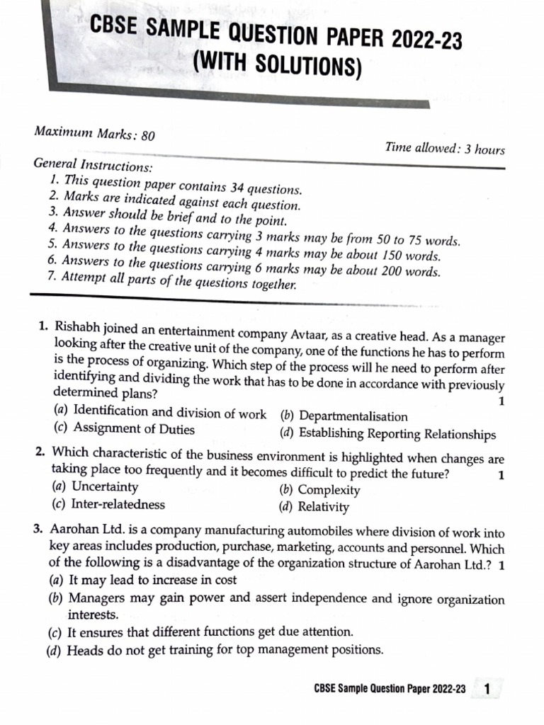 BST Sample Paper - 2 PDF | PDF