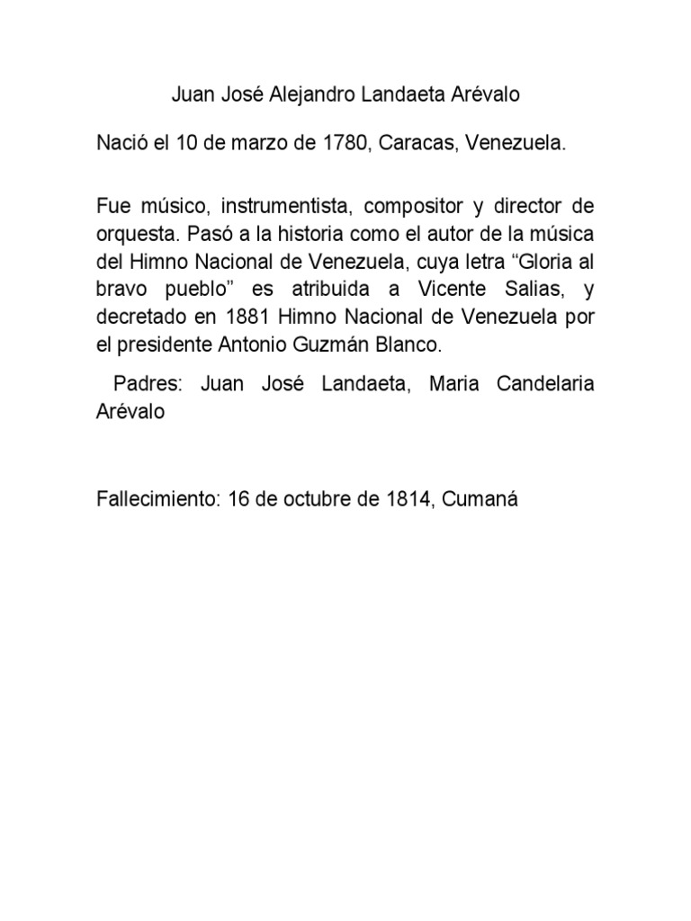 Juan José Alejandro Landaeta Arévalo | PDF