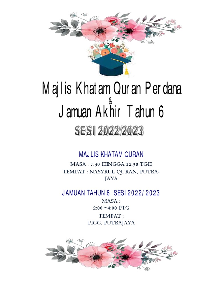 Buku Program Jamuan Nasyrul Quran & Jamuan Akhir Tahun | PDF