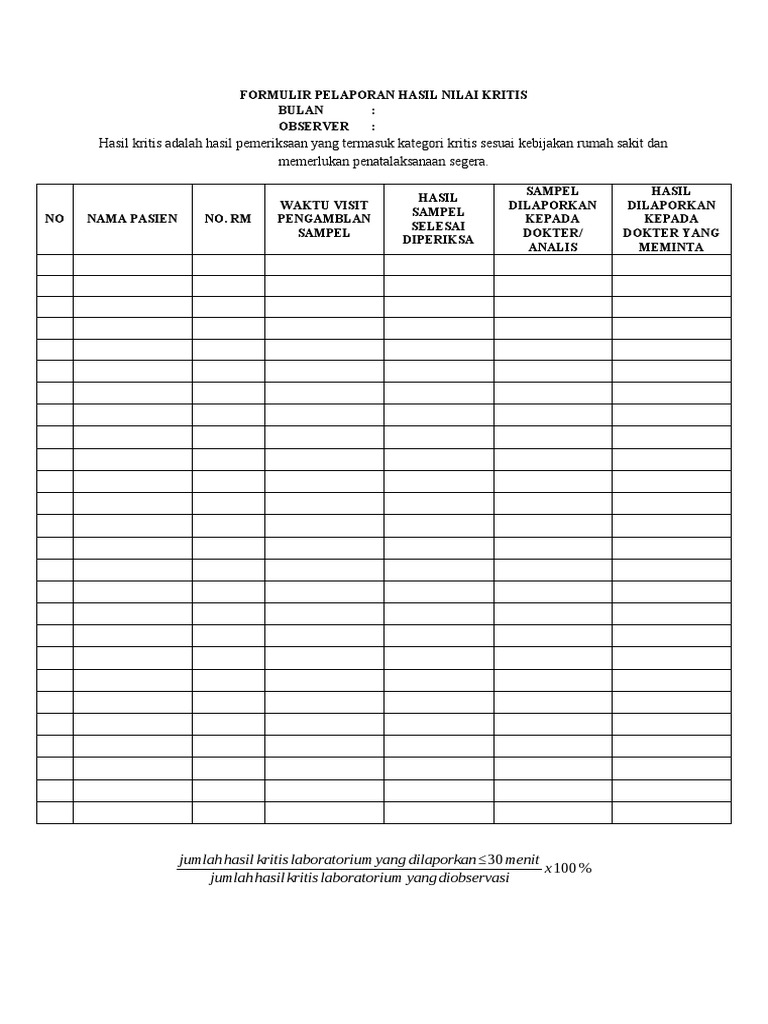 601760682-Formulir-Pelaporan-Hasil-Nilai-Kritis.docx | PDF