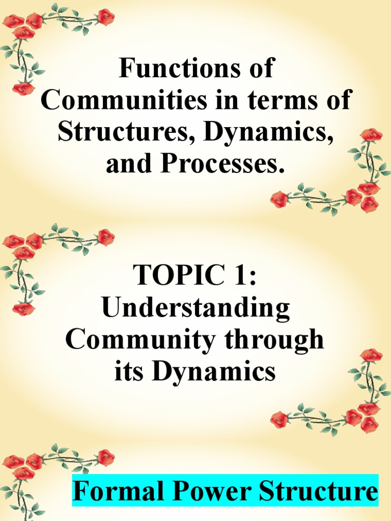3 Functions of Communities in Terms of Structures | PDF | Community ...