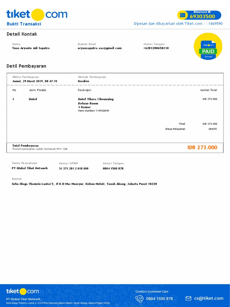 Receipt - Order ID 69303500 - 29032019 | PDF