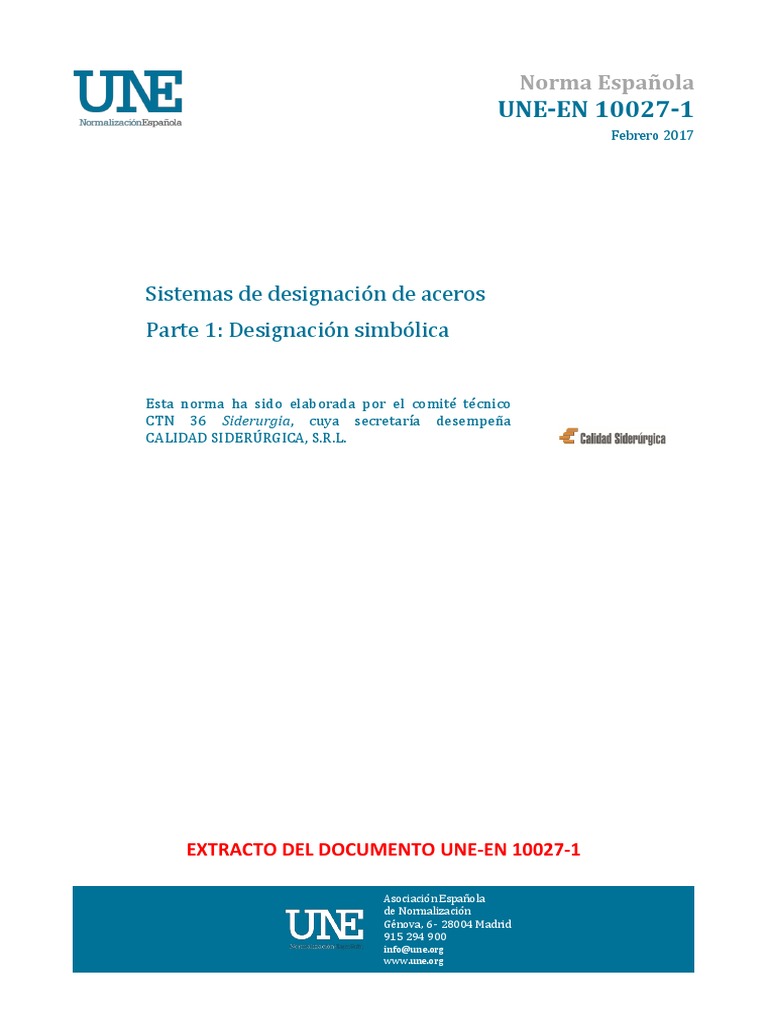 (EX)UNE-EN_10027-1=2017 | PDF