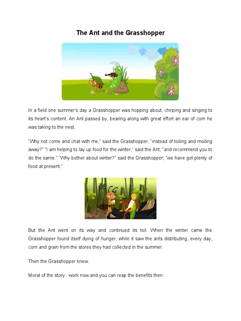The Ant and the Grasshopper Fable | PDF
