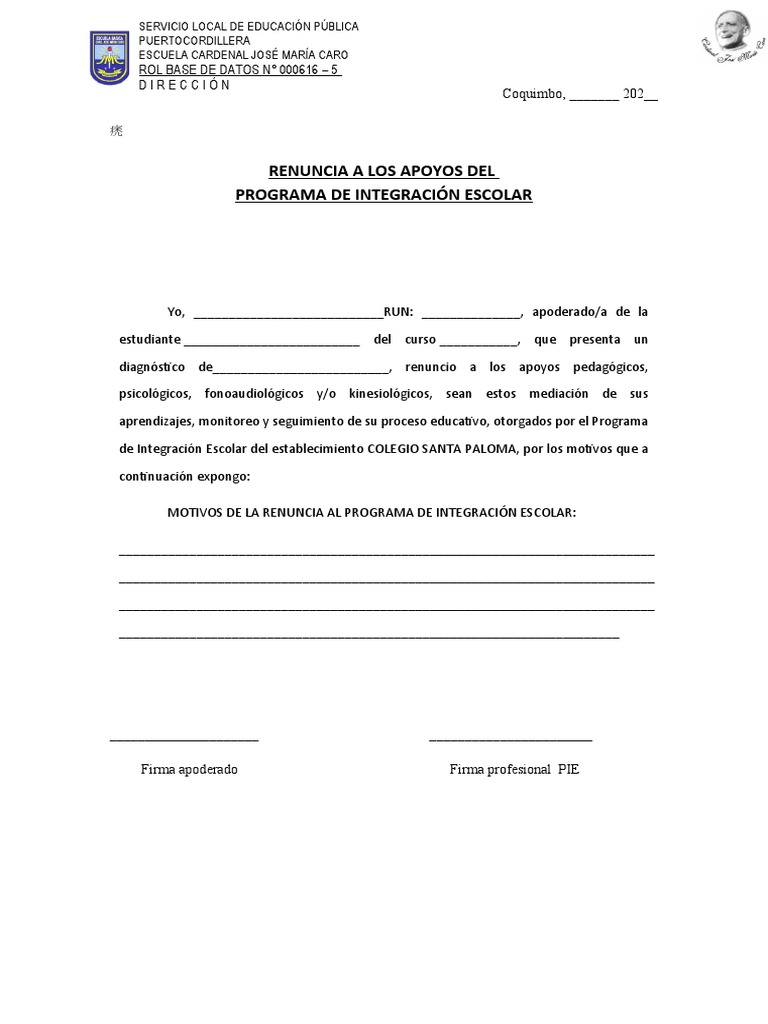 Carta - Renuncia Pie | PDF