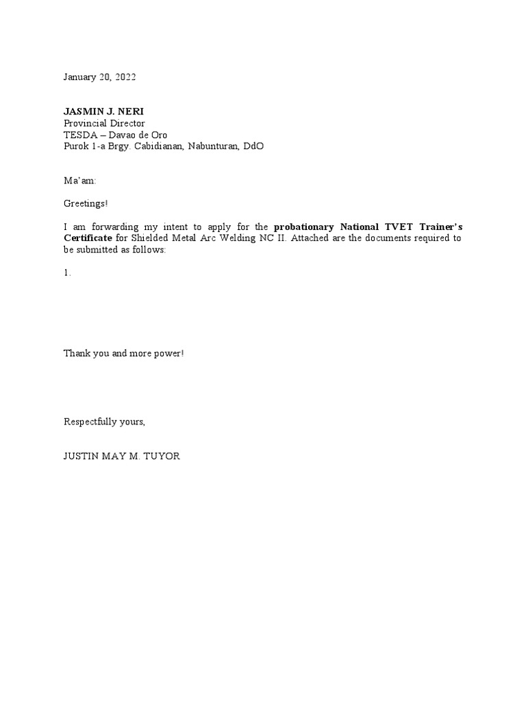 NTTC Letter of Intent | PDF