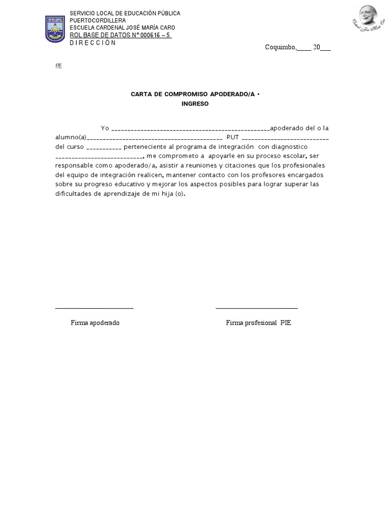 Carta - Compromiso Pie | PDF