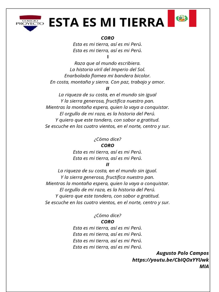 Orgullo de mi tierra Perú | PDF