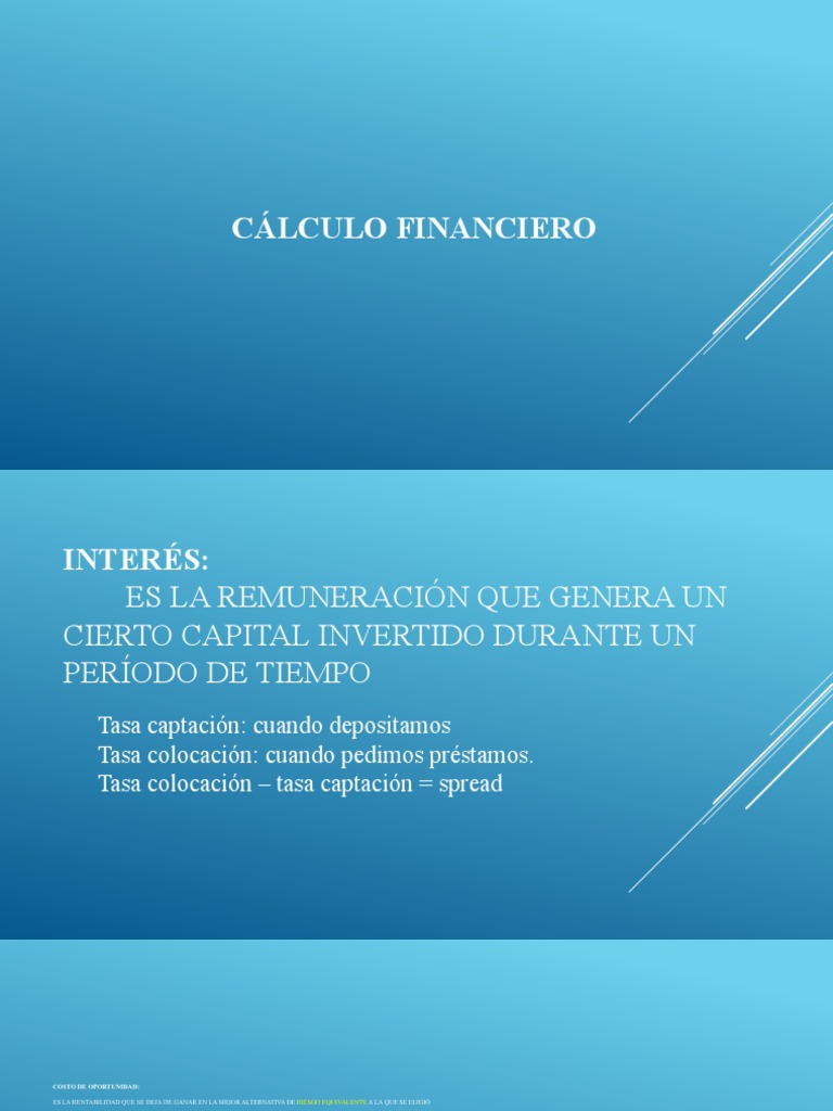 Cálculo Financiero PPT | Descargar gratis PDF | Interés | Deuda
