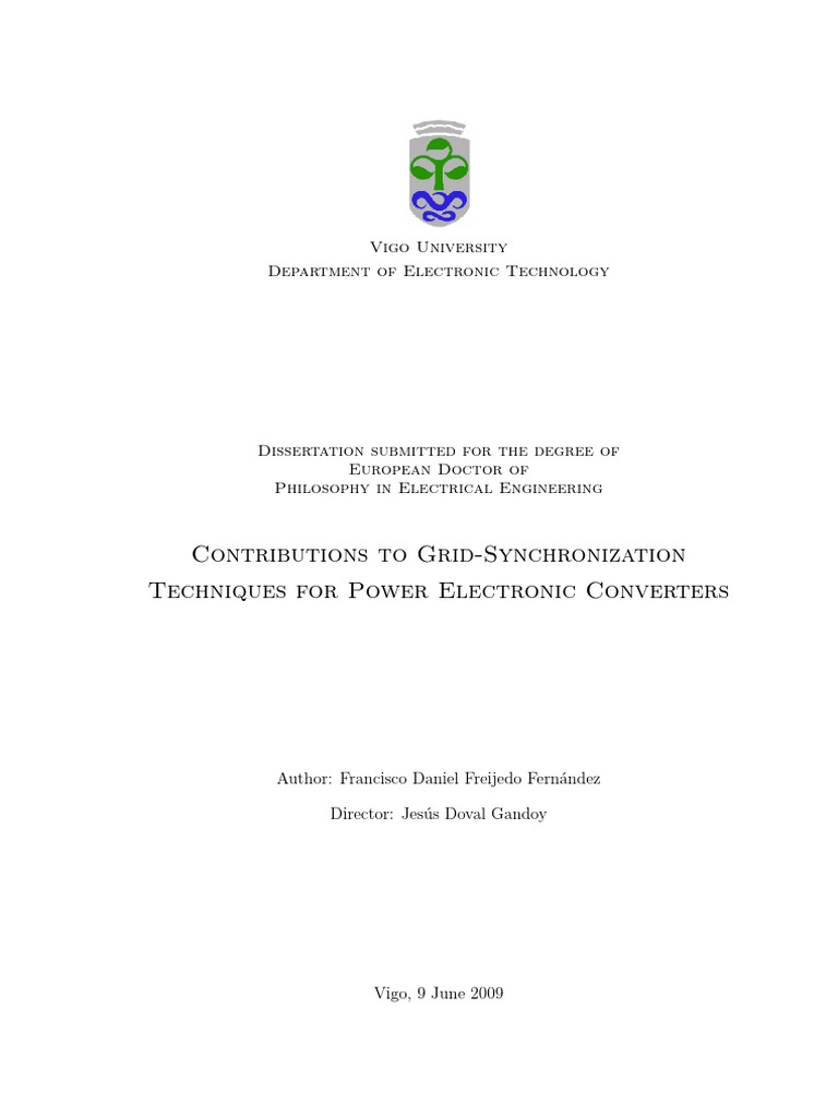 Contributions To Grid Synchronization Te PDF | PDF | Rectifier | Power Inverter