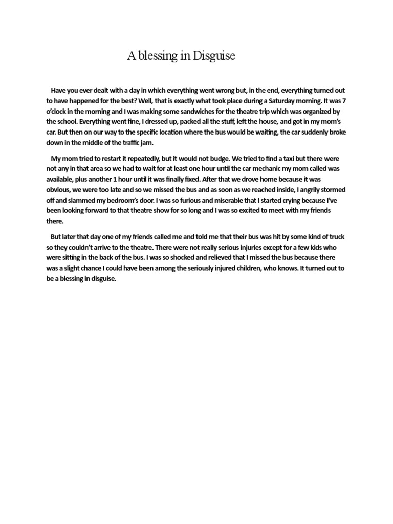 A Blessing in Disguise | PDF