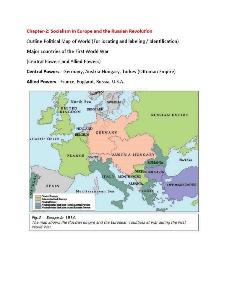Map World War 1914 Russian Revolution | PDF
