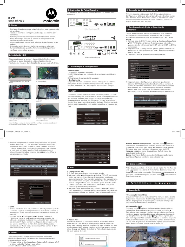 Quick Installation Manual - DVR - 4 - 8-CH - v3 Motorola | PDF ...