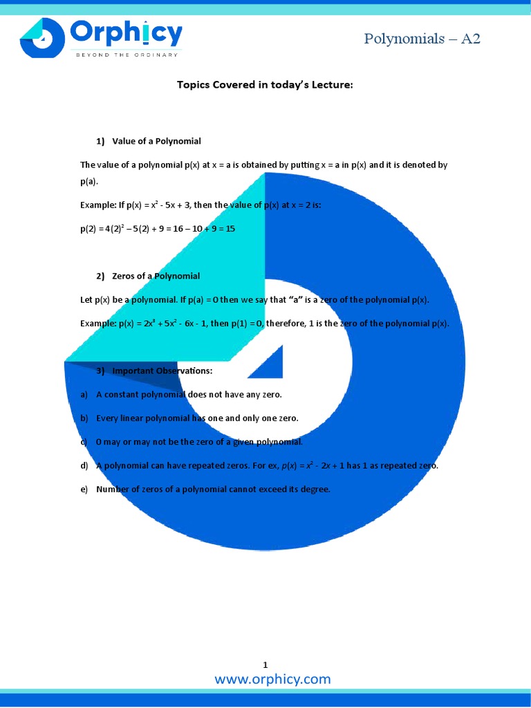 Polynomials - 2 | PDF | Polynomial | Mathematics Of Computing