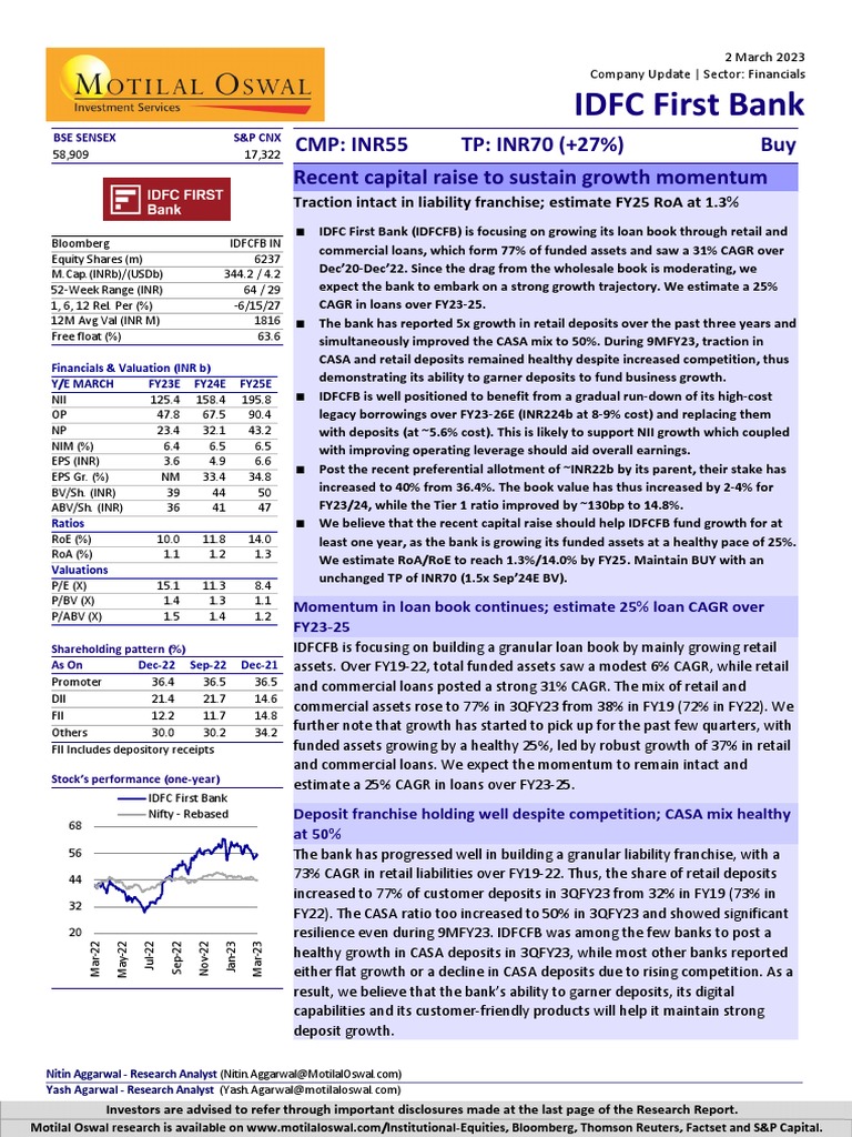 IDFC First Bank | PDF | Banks | Credit