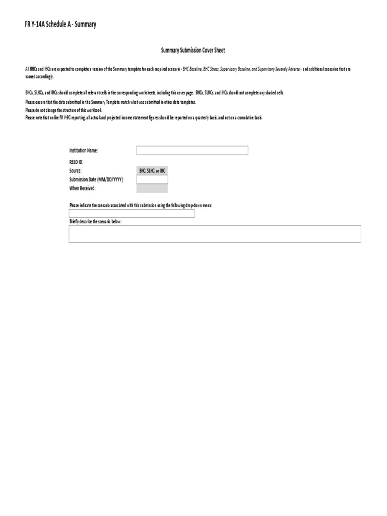 FR Y-14A Schedule A Overview | PDF | Loans | Finance & Money Management