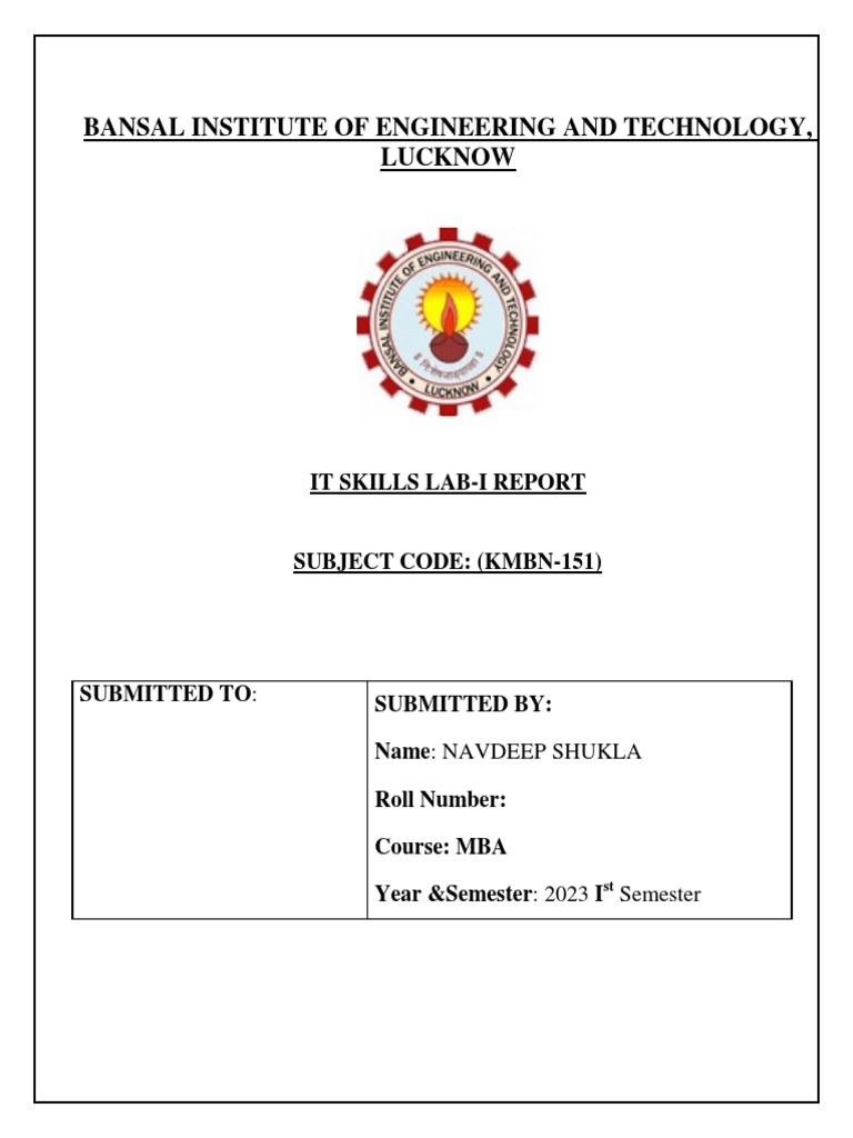 IT Skills Lab Report: Mail Merge & MS Word | PDF