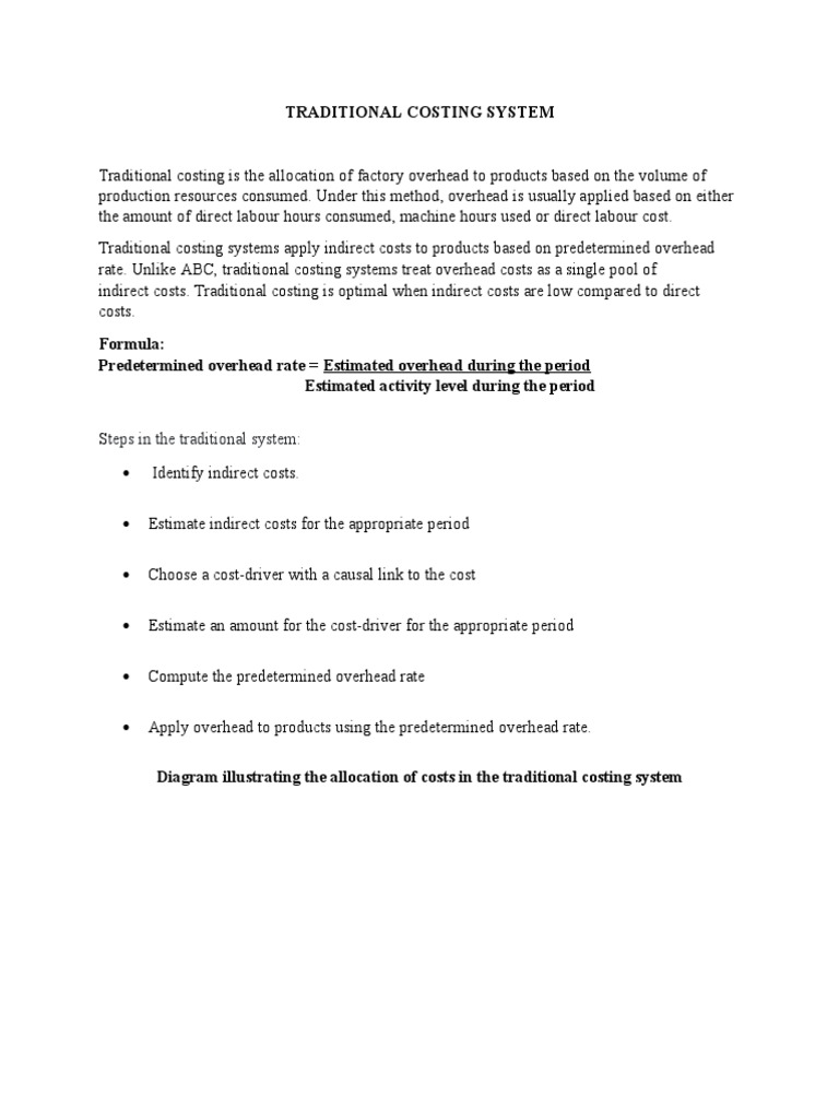 Traditional Costing System Overview | PDF | Cost | Business