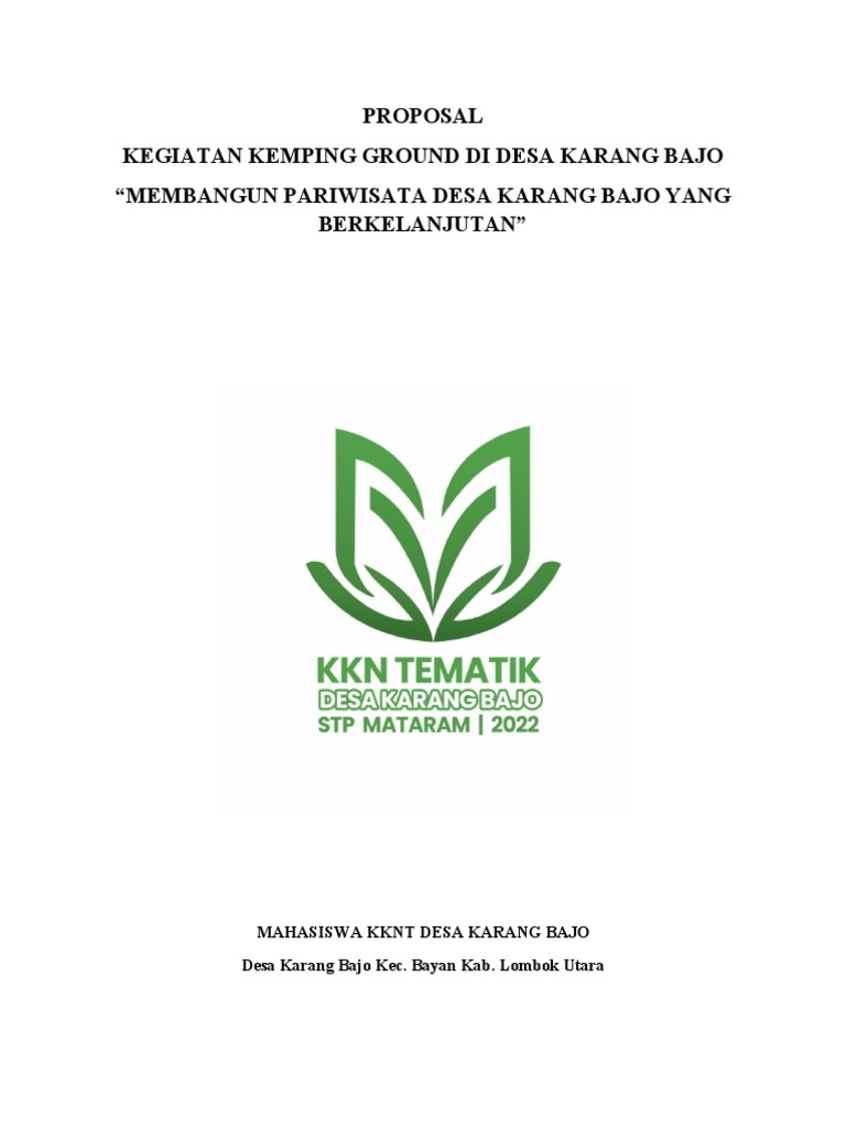 PROPOSAL Camping | PDF