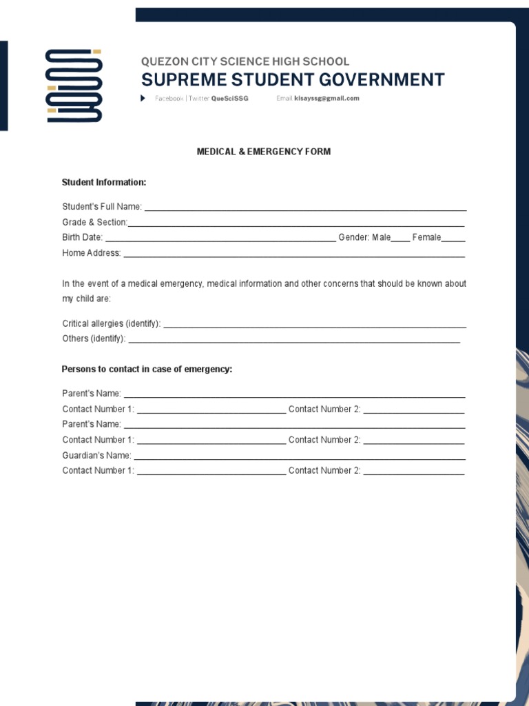 Medical & Emergency Form | PDF