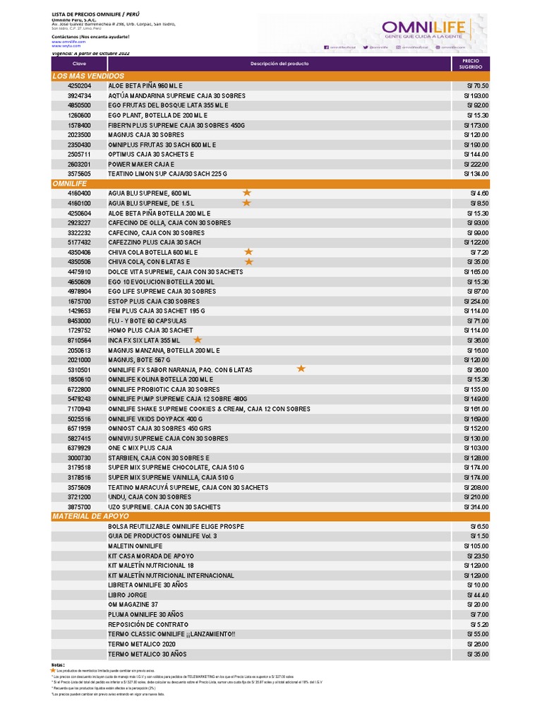 Lista - de - Precios - Al - Pblico Omnilife 2023 | PDF Lista - de - Precios - Al - Pblico Omnilife 2023 | PDF