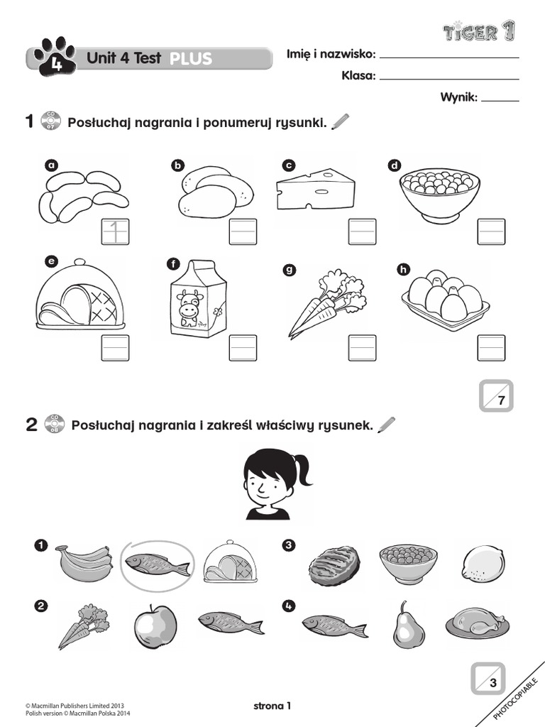 Unit 4 Test PLUS Tiger 1 | PDF