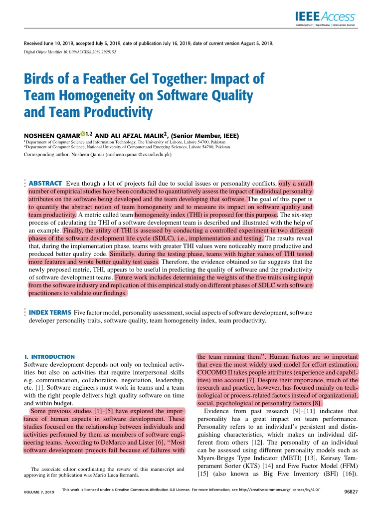 Birds of A Feather Gel Together - Impact of Team Homogeneity On ...