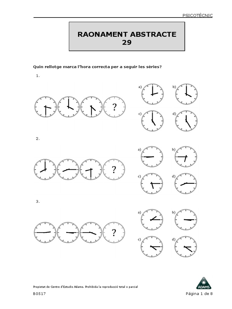 Razonamiento Abstracto - 29 - B0517 | PDF