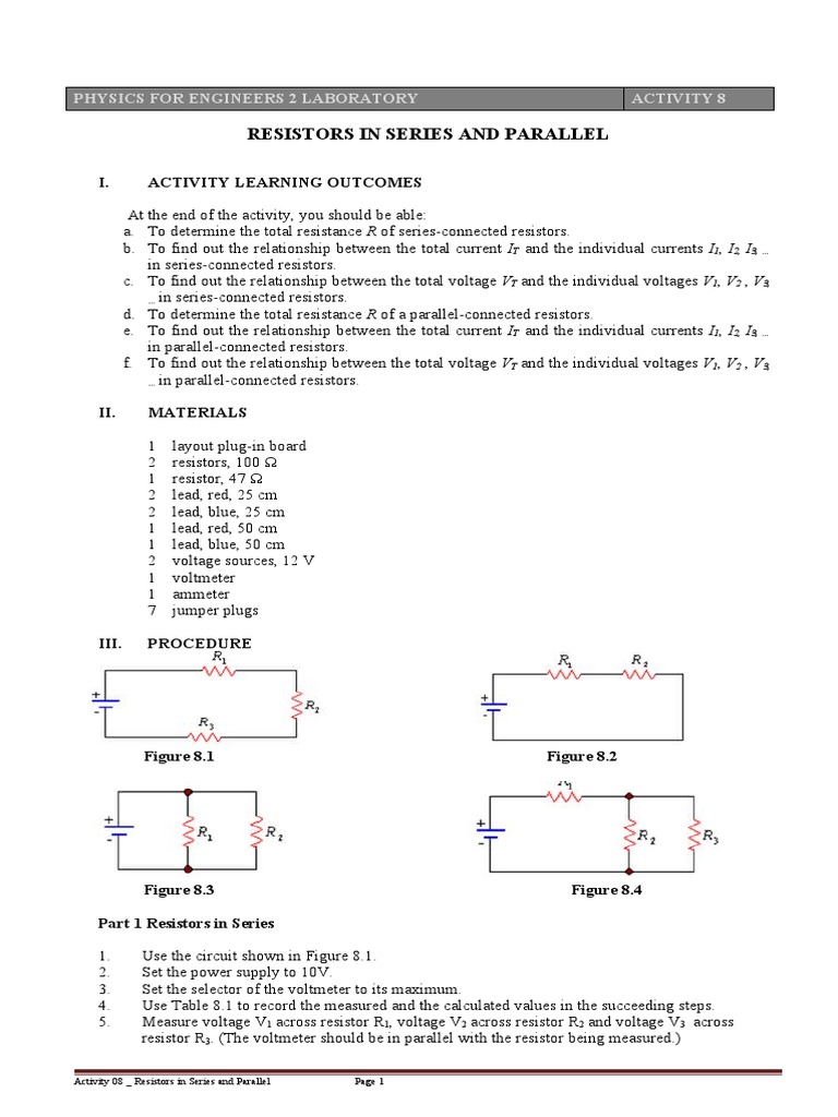A8 Resistors in Series and Parallel | PDF | Series And Parallel ...