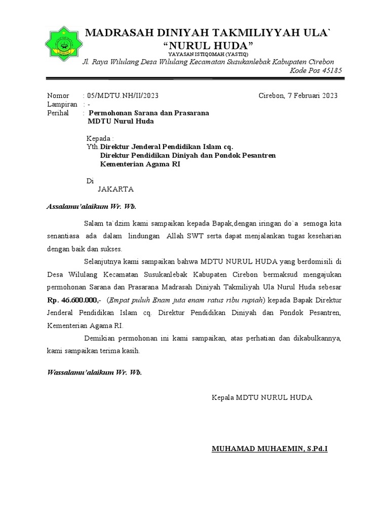 Surat Permohonan Proposal Simba | PDF