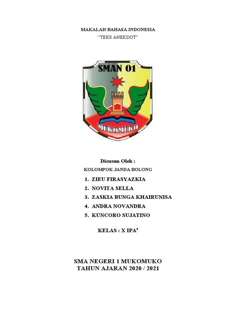 Makalah Bahasa Indonesia Anekdot | PDF | Seni & Disiplin Bahasa