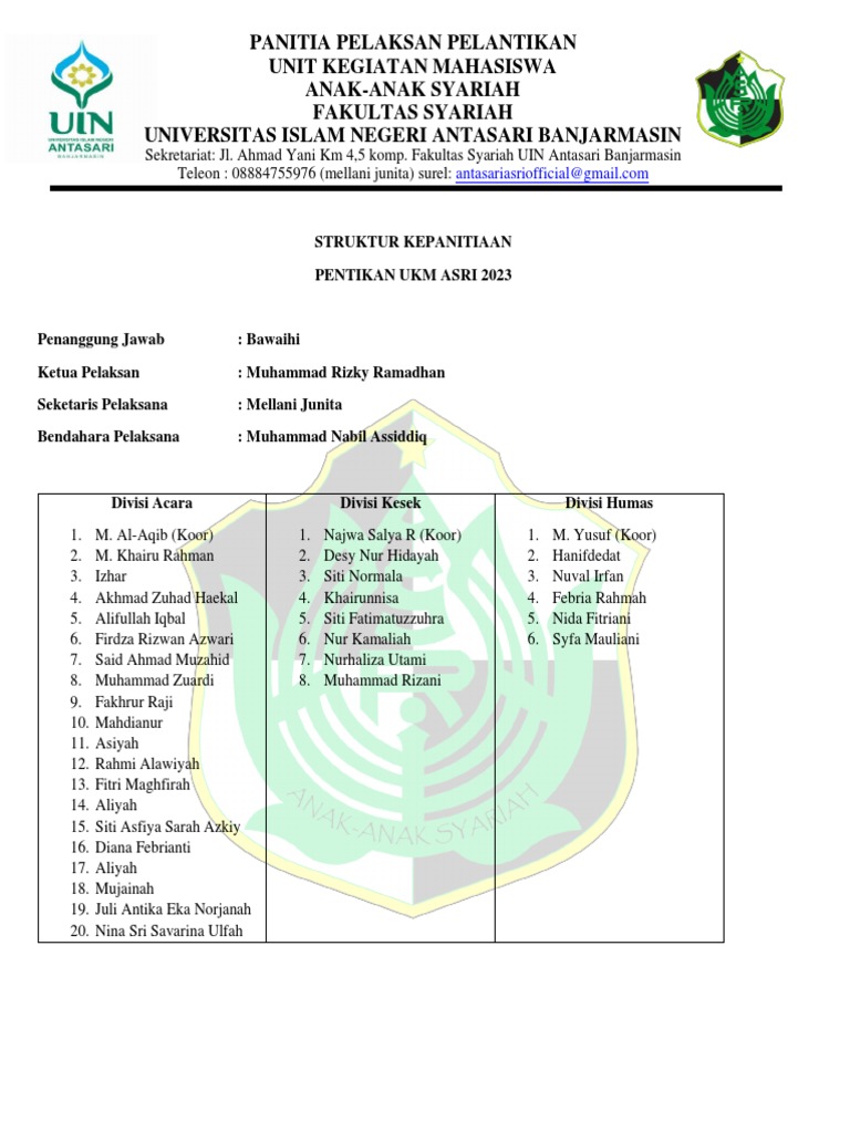 Struktur Kepanitiaan | PDF
