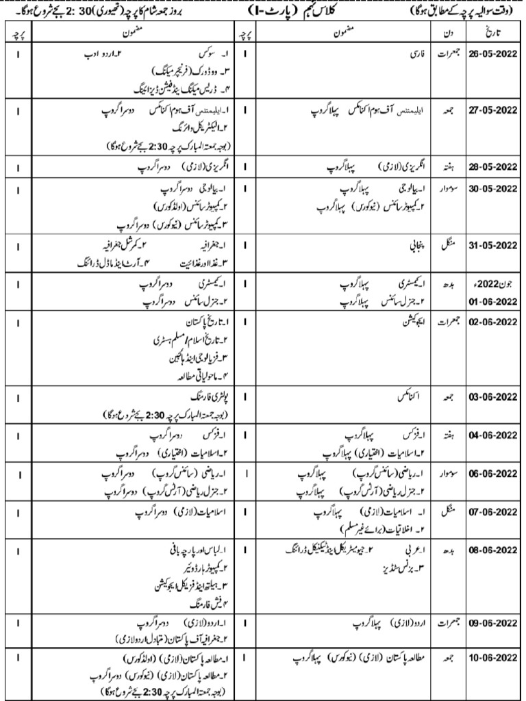 9th-Class-Date-Sheet 2024 | PDF