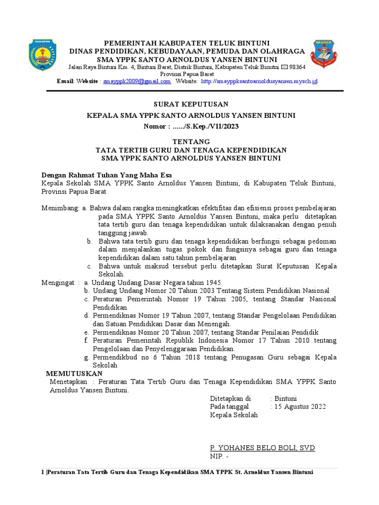 PERATURAN TATA TERTIB GTK.docx | PDF