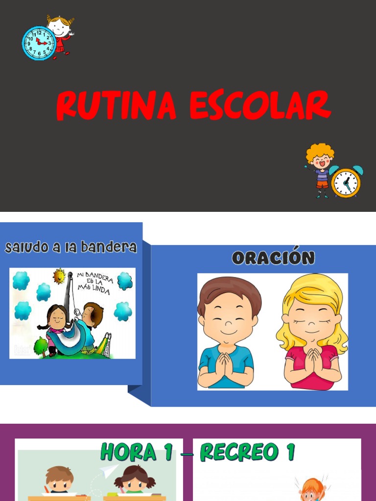 RUTINA ESCOLAR (Pictogramas) | PDF