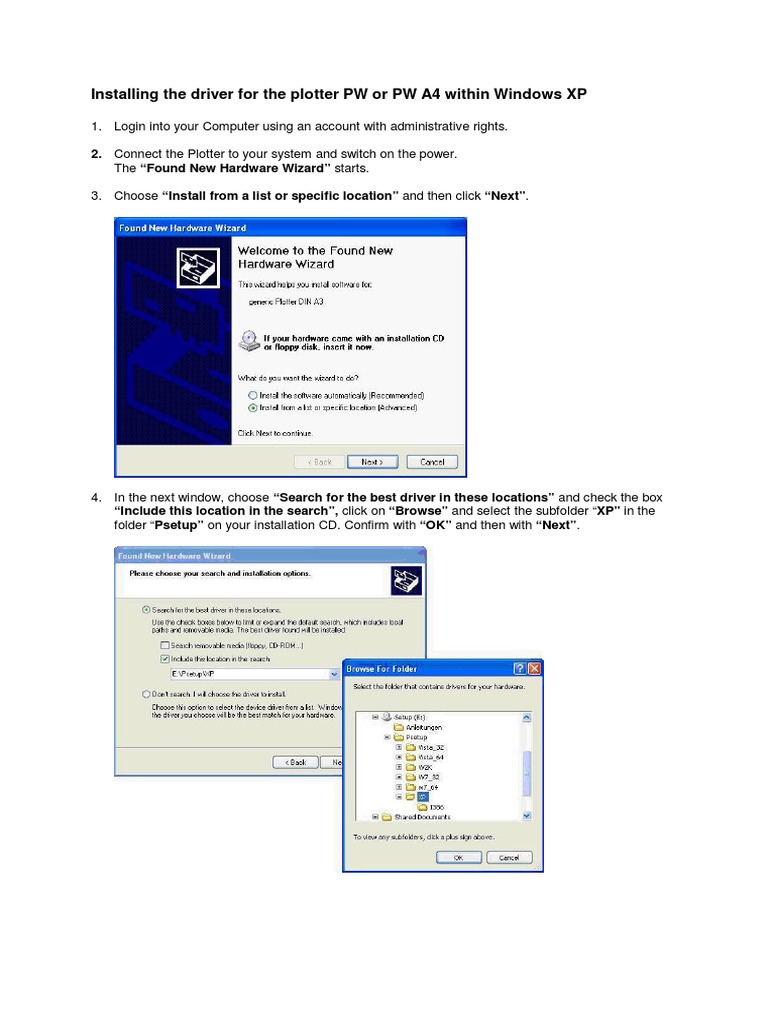 Installing The Plotter Driver in Windows XP | PDF