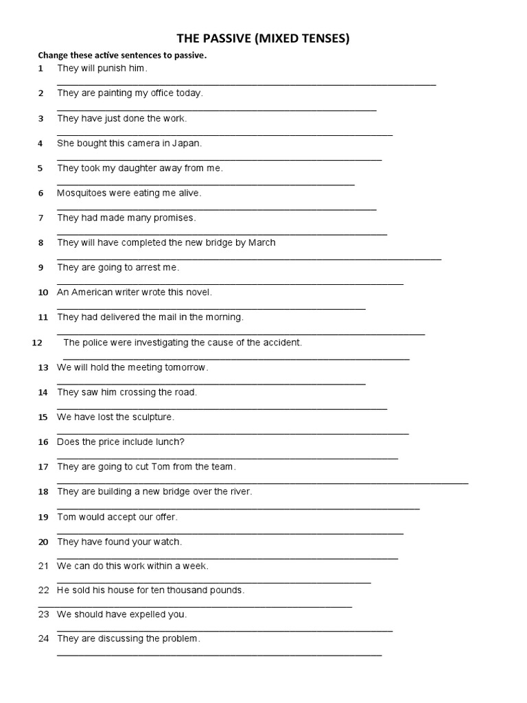 The Passive Voice: Converting Sentences from Active to Passive Form | PDF | Linguistics | Grammar