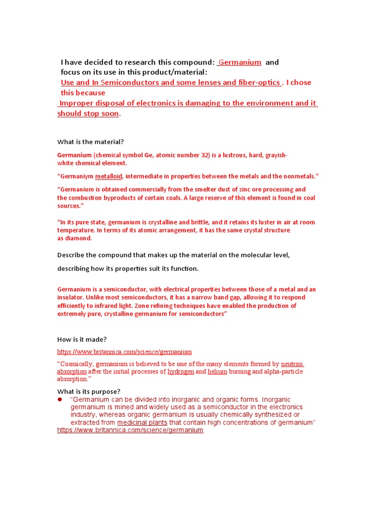 Germanium | PDF | Germanium | Semiconductors