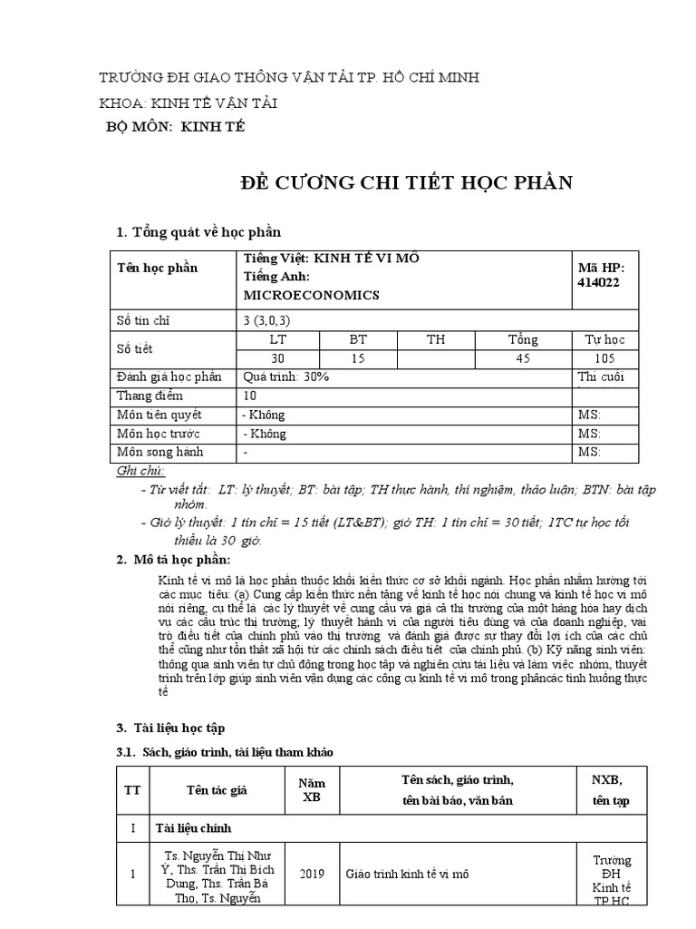 De Cuong Chi Tiet Kinh Te Vi Mo | PDF