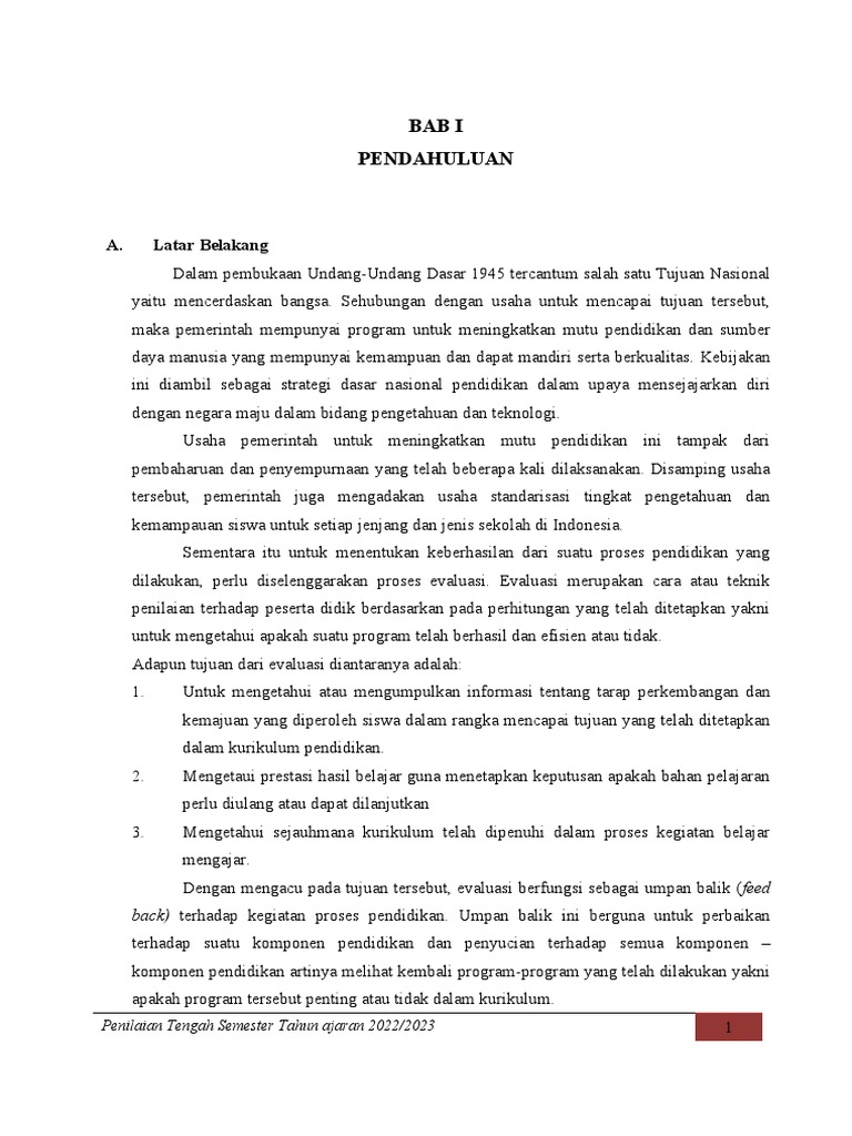 Program Kerja PTS | PDF