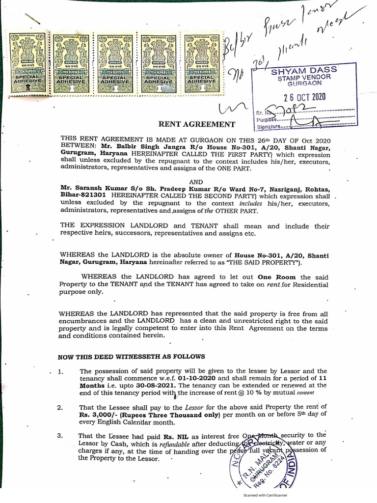 Rent Agreement | PDF