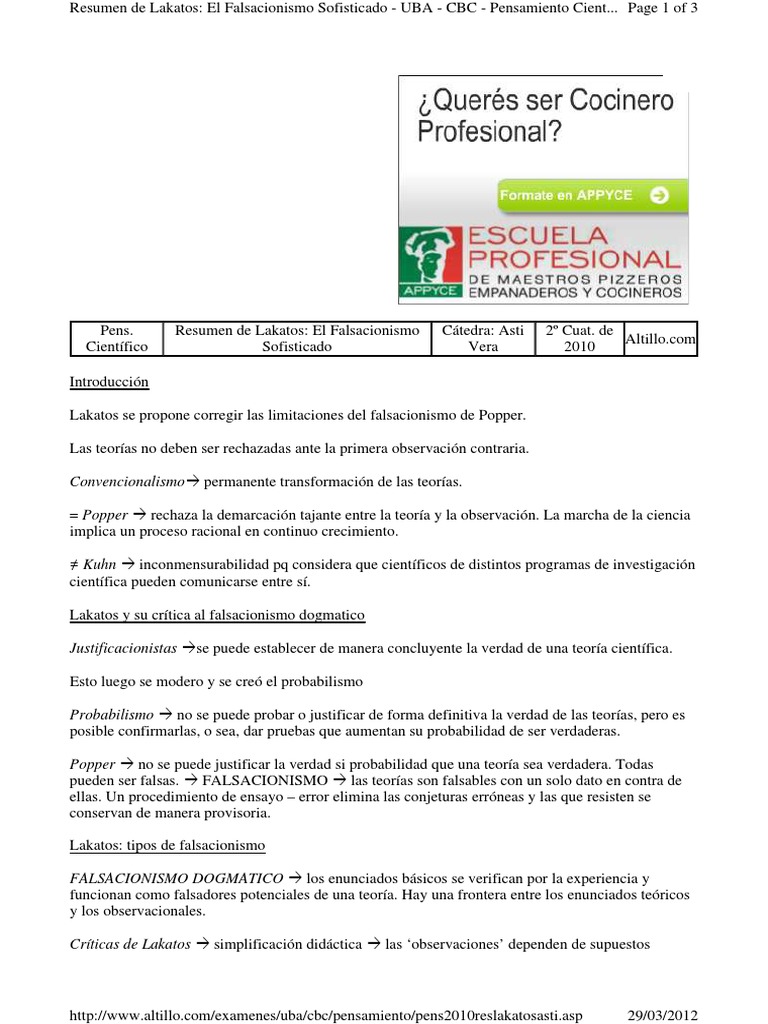 Crítica de Lakatos al Falsacionismo | PDF | Método científico | Teoría