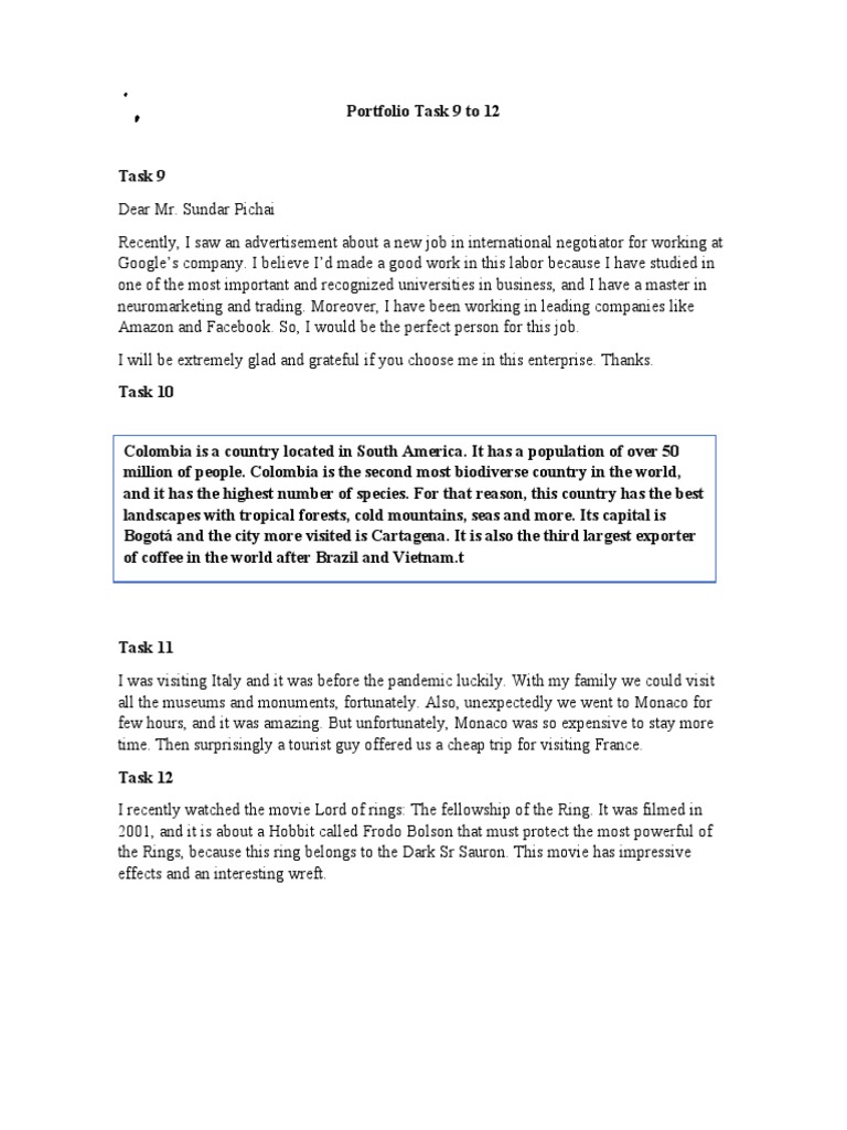 Portfolio Task 9 To 12 | PDF