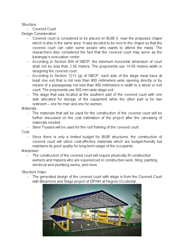 Barangay Covered Court Design Proposal | PDF