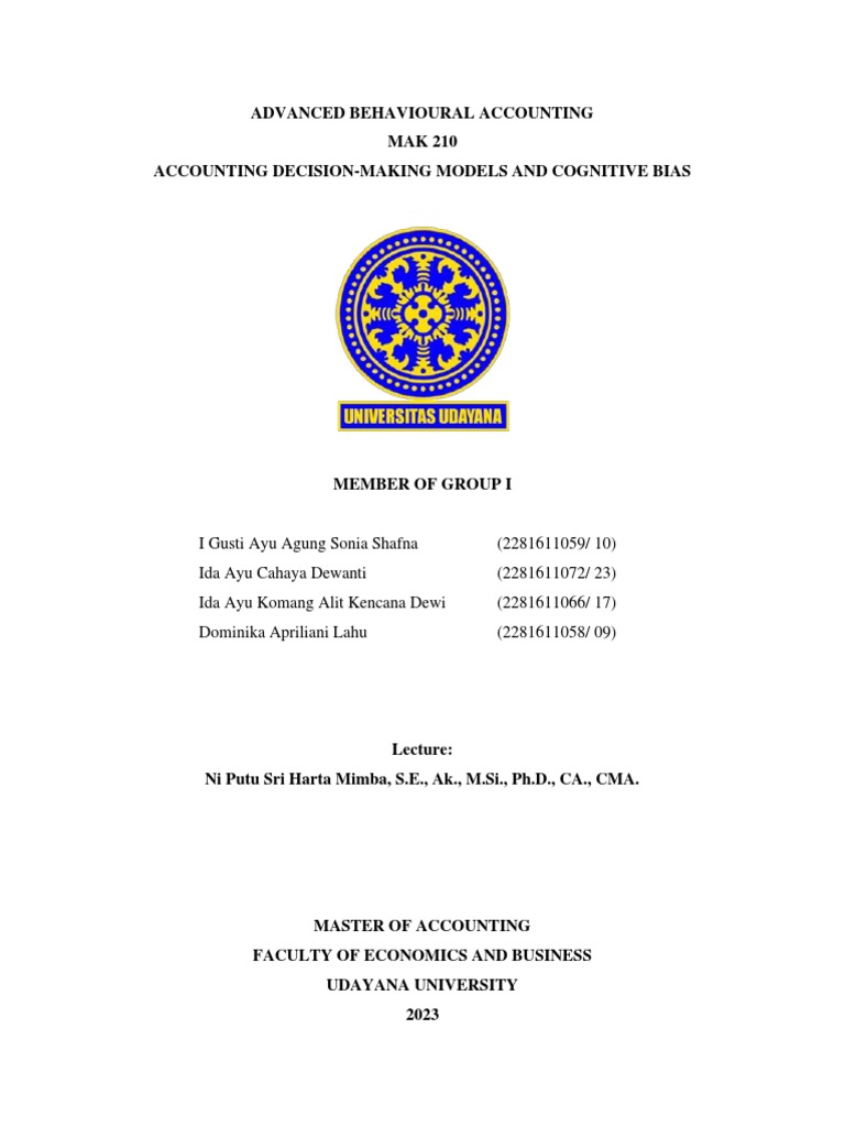 Group 1 Class C Rmk Pdf Decision Making Cognition