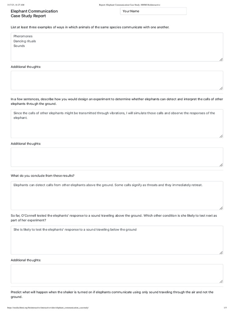 Interactive Exploration - Elephant Communication Case Study - HHMI ...