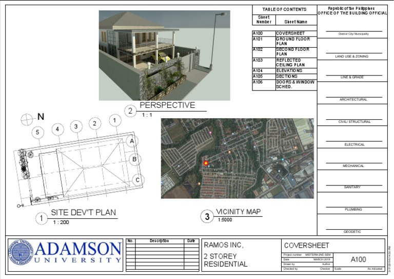 Table of Contents and Cover Sheet for Architectural and Engineering ...